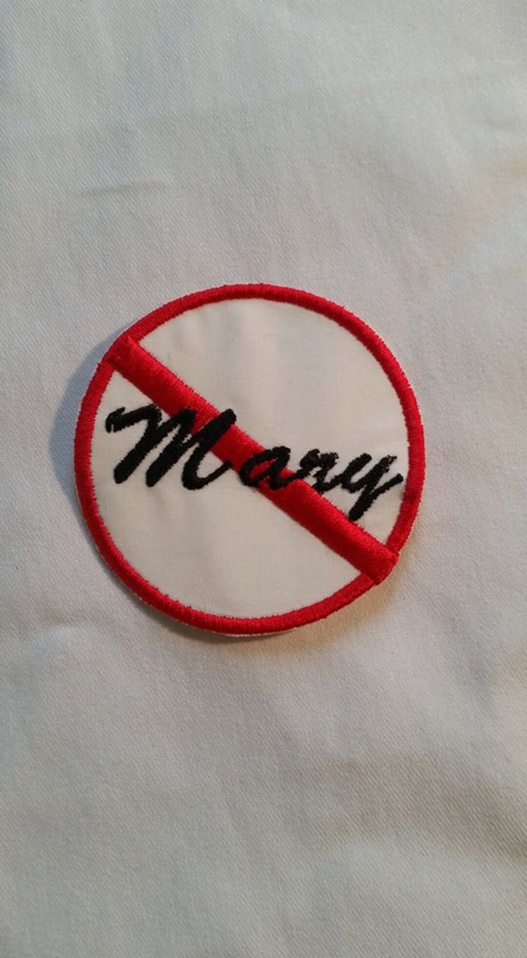 Universal NO Symbol Iron on Sew on Patch Custom Embroidered Made to ...