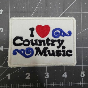 I Love Country Music Iron on or Sew on Patch Custom Embroidered I Heart ...