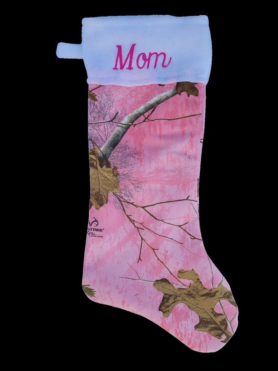 Personalized Pink Camo Stocking Custom Embroidered Monogrammed - Etsy