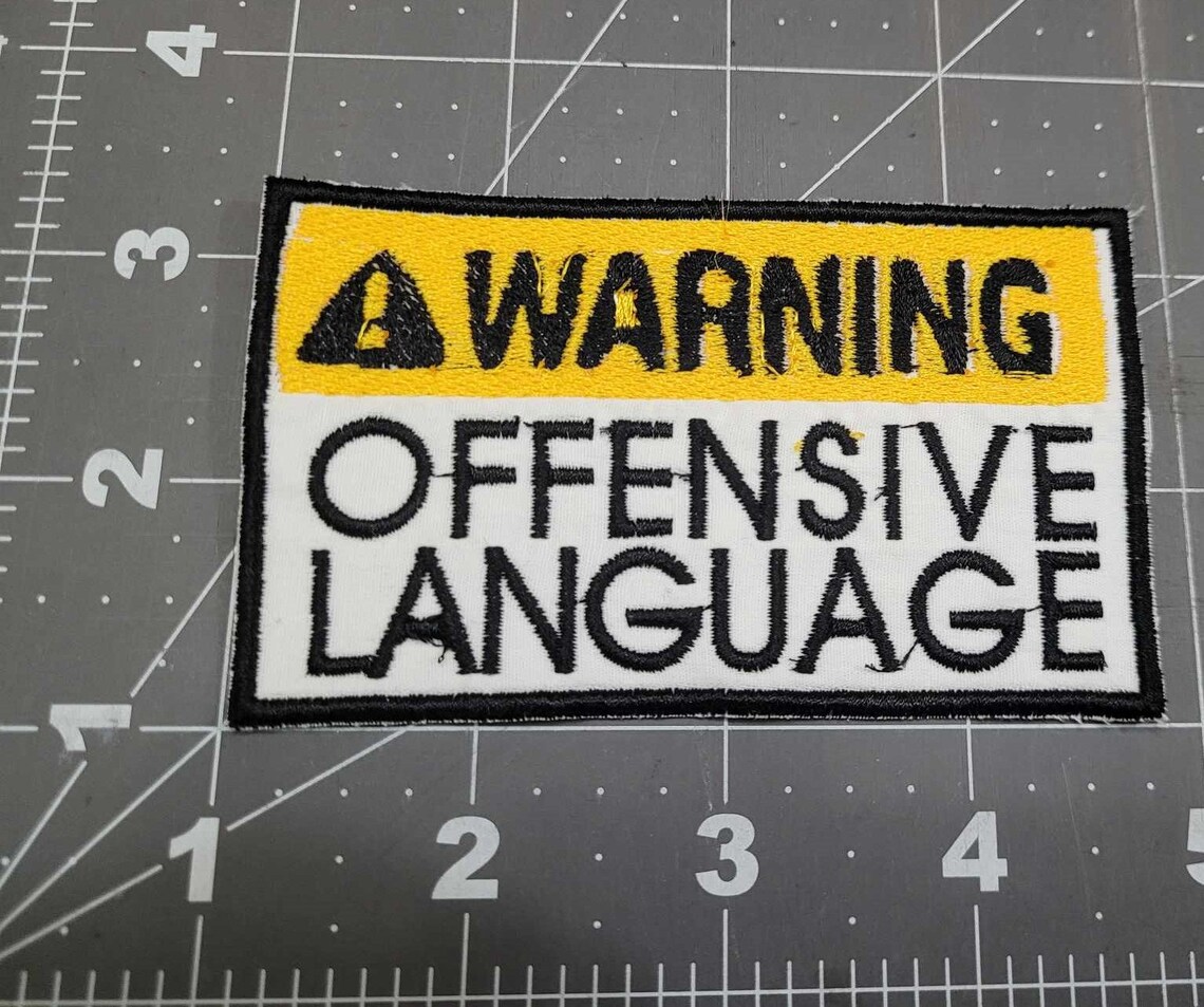 Warning Offensive Language Iron on Patch Funny Saying Patch - Etsy