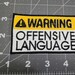 Warning Offensive Language Iron on Patch Funny Saying Patch - Etsy