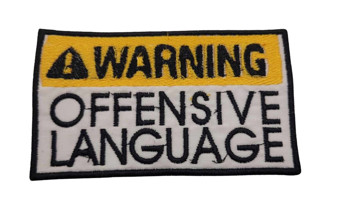 Warning Offensive Language Iron on Patch Funny Saying Patch - Etsy