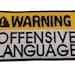 Warning Offensive Language Iron on Patch Funny Saying Patch - Etsy