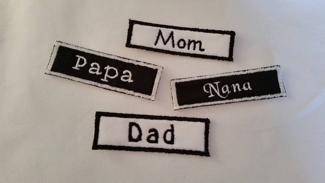 1x4 Mini Name Patch Name Patches - Iron on - Rectangle Shaped With ...