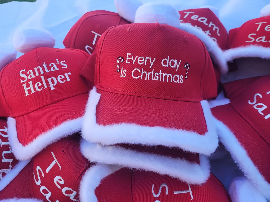 Santa Baseball Hats Youth Size Adult Size Custom Embroidered - Etsy