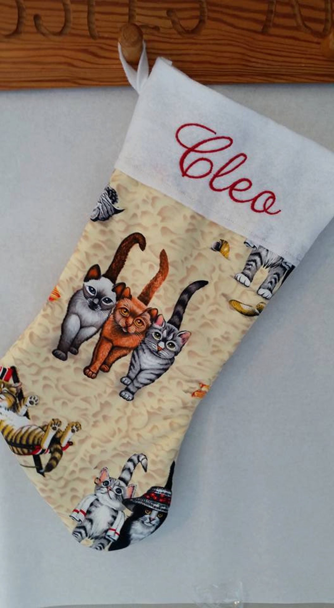 Personalized Christmas Stockings Monogrammed Cat Stocking Custom ...