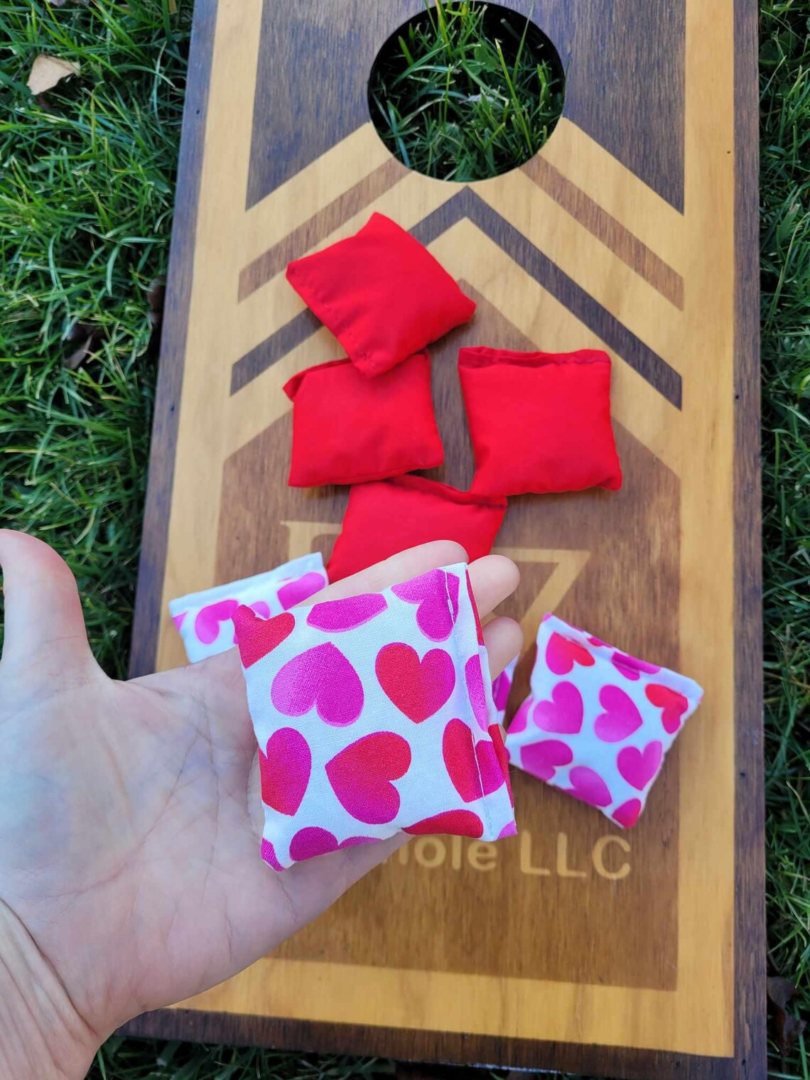 3" Heart Valentines Day Mini Cornhole Bags Bean Bag Toss Classroom Game ...