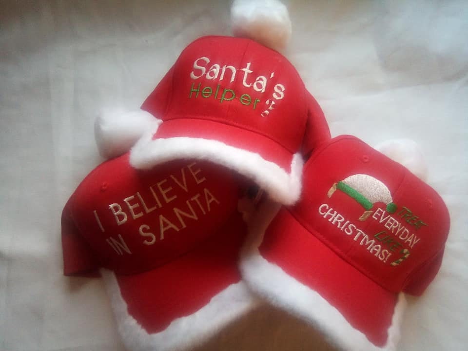 Santa Baseball Hats Youth Size Adult Size Custom Embroidered - Etsy