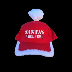 Santa Baseball Hats Youth Size Adult Size Custom Embroidered Small ...