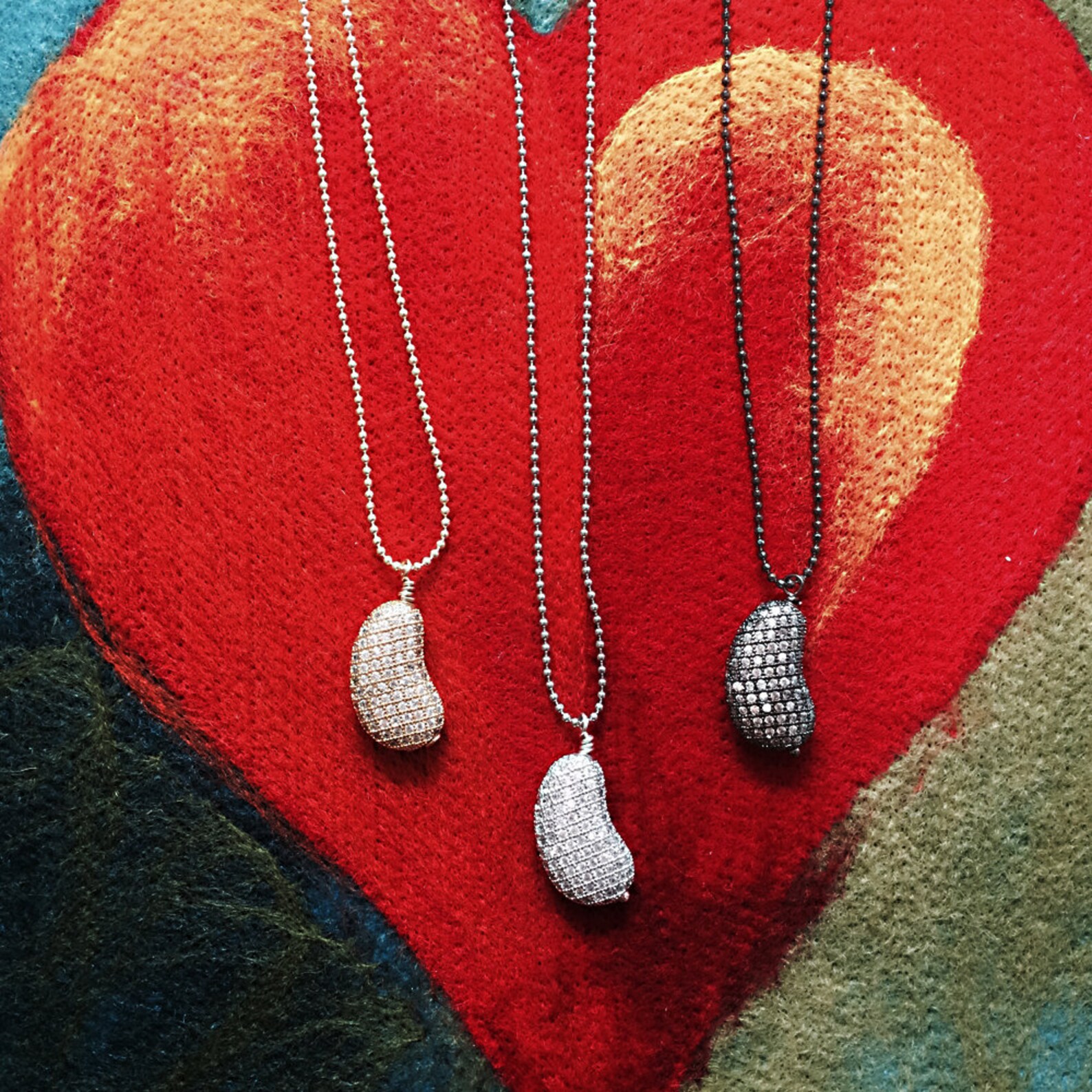 Gold Pave Kidney Necklace - Etsy