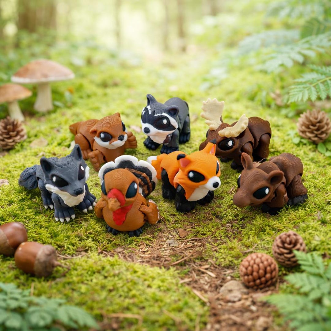 Mini Woodland Critters Hatchlings Set – Articulated Forest Pals ...