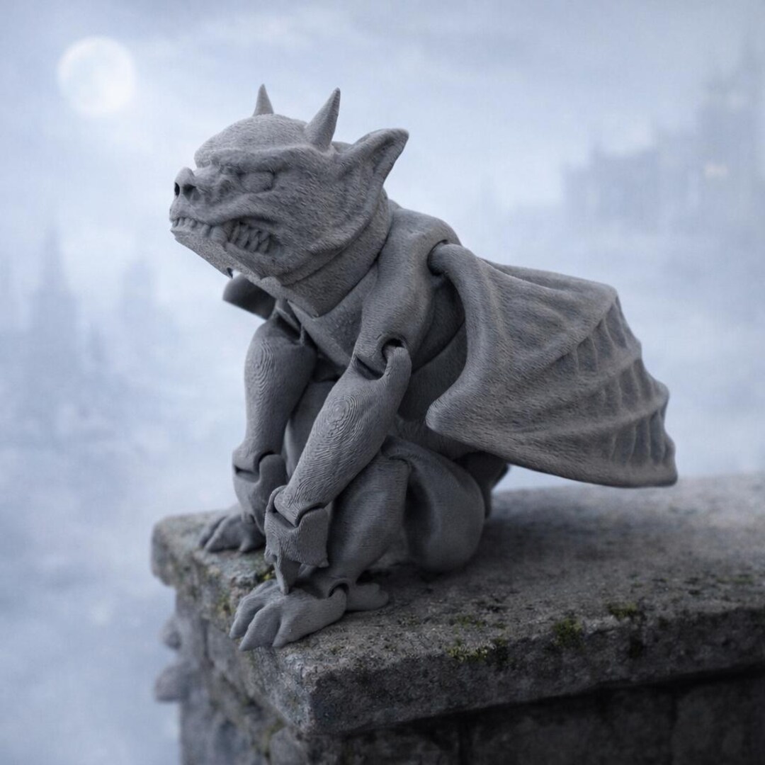Gargoyle Collectible — Flexible Gothic Shelf Sitter, Desk Decor Fiqure ...
