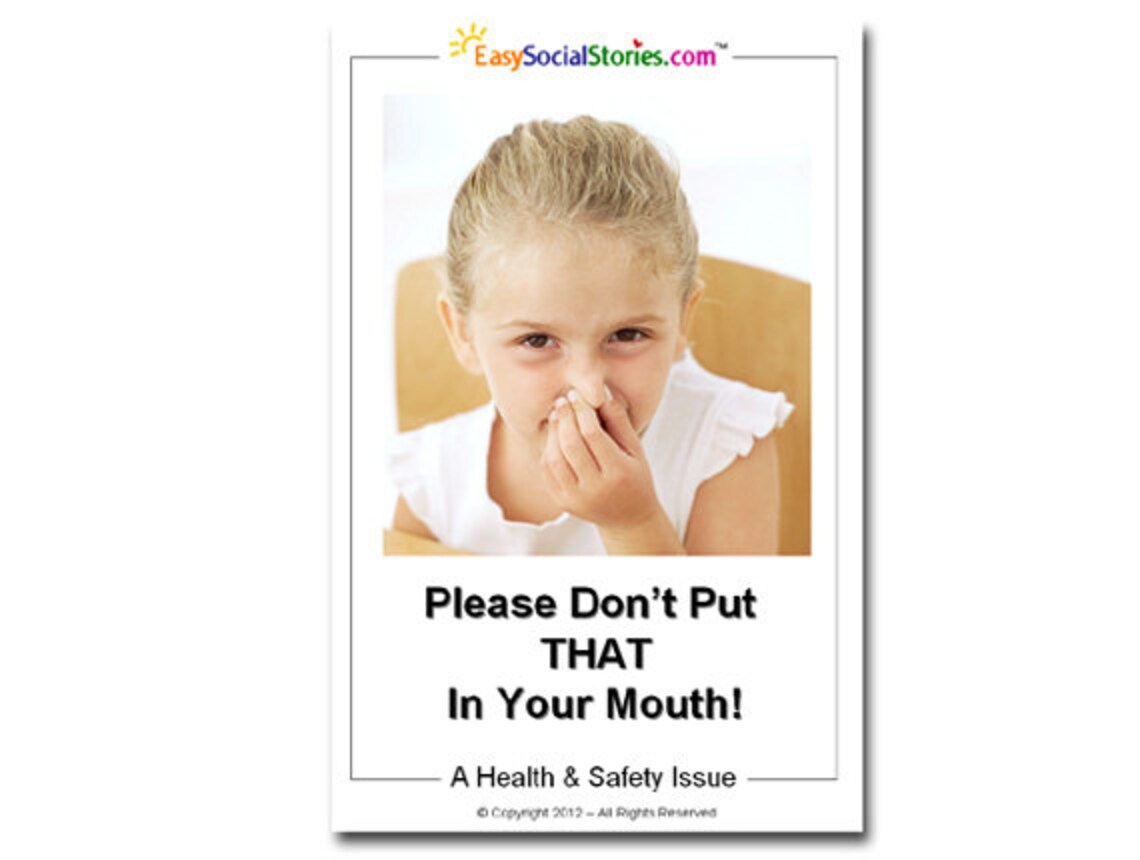 Please Don't Put THAT in Your Mouth! - Easy Social Story - Etsy