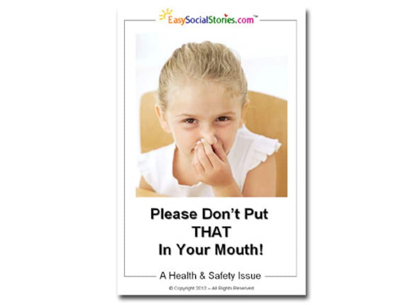 Please Don't Put THAT in Your Mouth! - Easy Social Story - Etsy