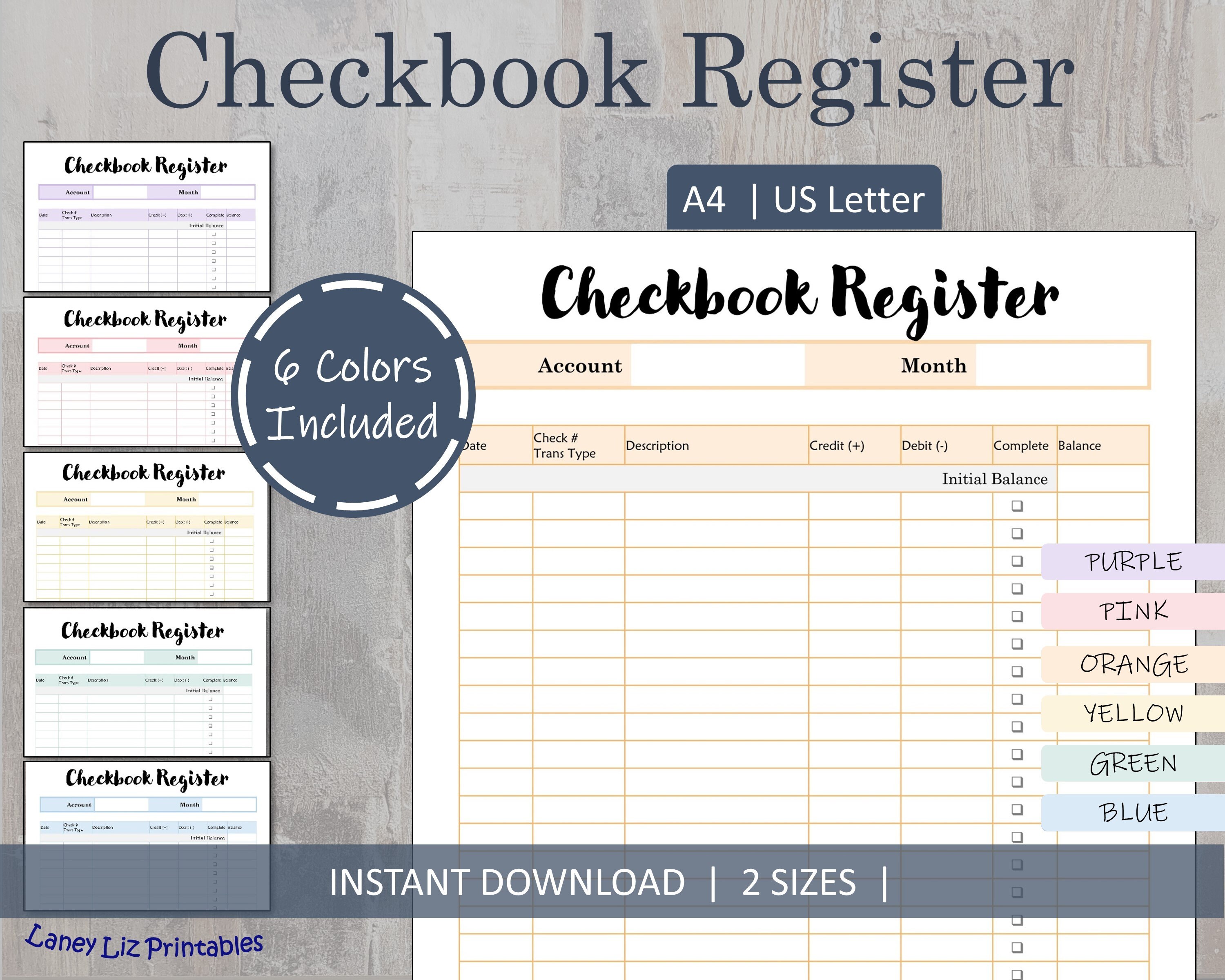 Check Register Template Excel