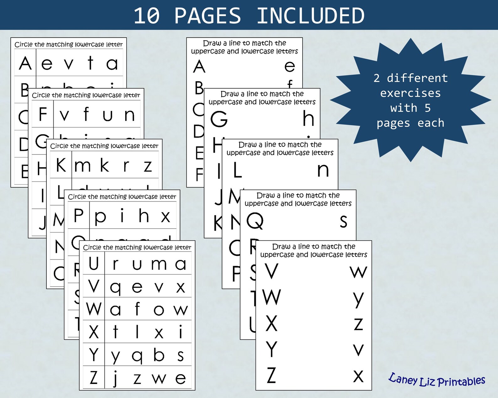 Pre-k Worksheet - Letter Learning | Uppercase Lowercase Letter Matching ...