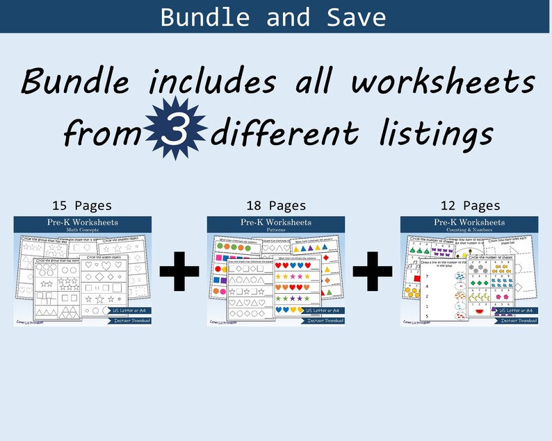 Pre-k Math Bundle | Busy Binder | Preschool Kindergarten | Preschool ...