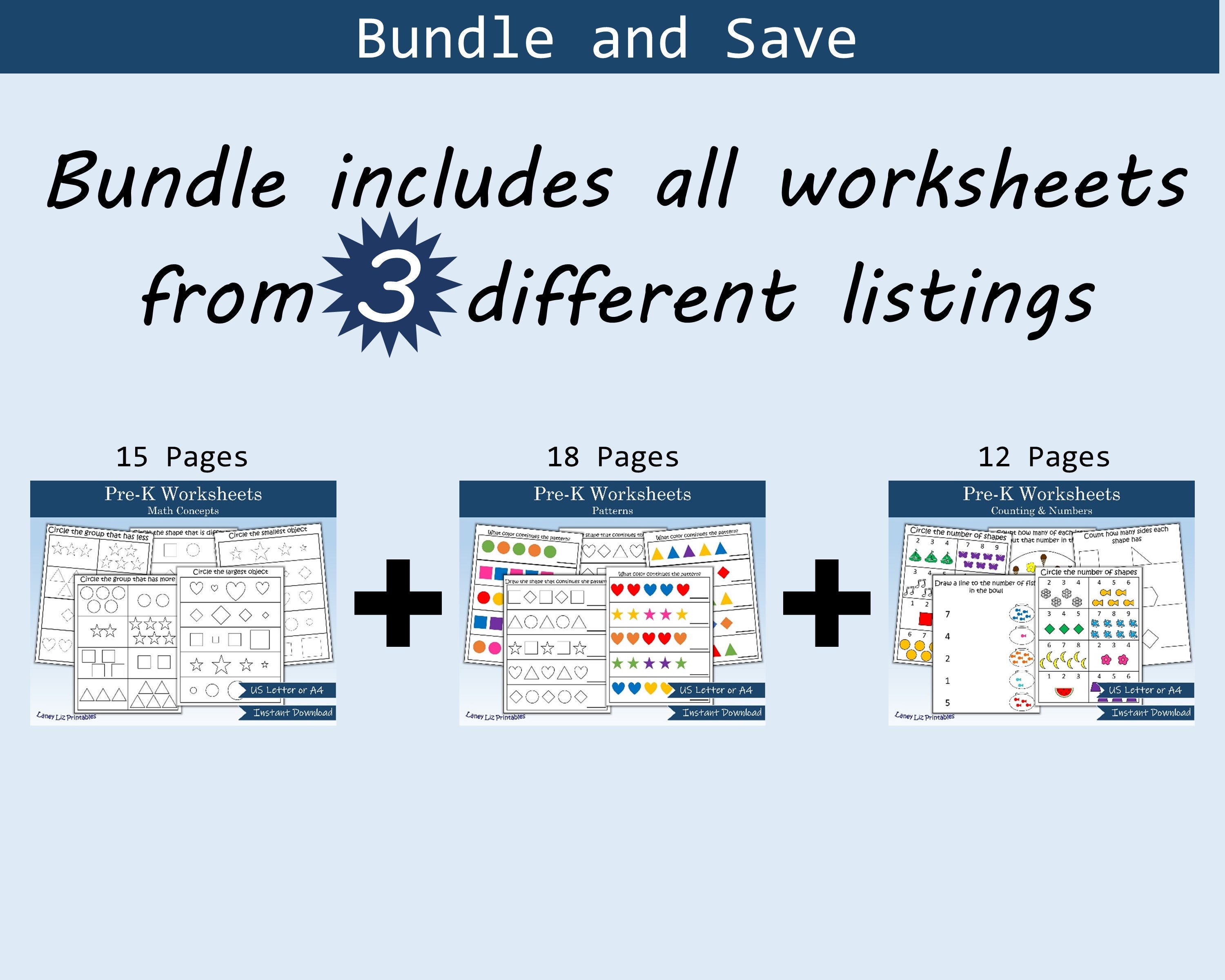 Pre-k Math Bundle | Busy Binder | Preschool Kindergarten | Preschool ...