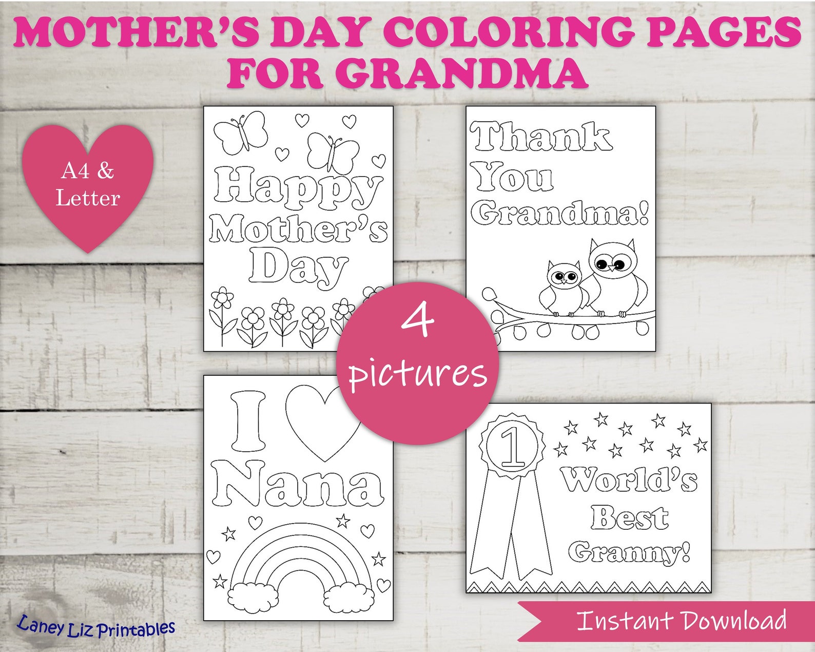 Printable Mother's Day Coloring Pages for Grandma| Mother's Day ...
