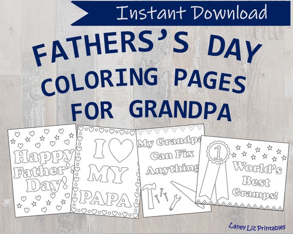 Printable Father's Day Coloring Pages for Grandpa | Etsy