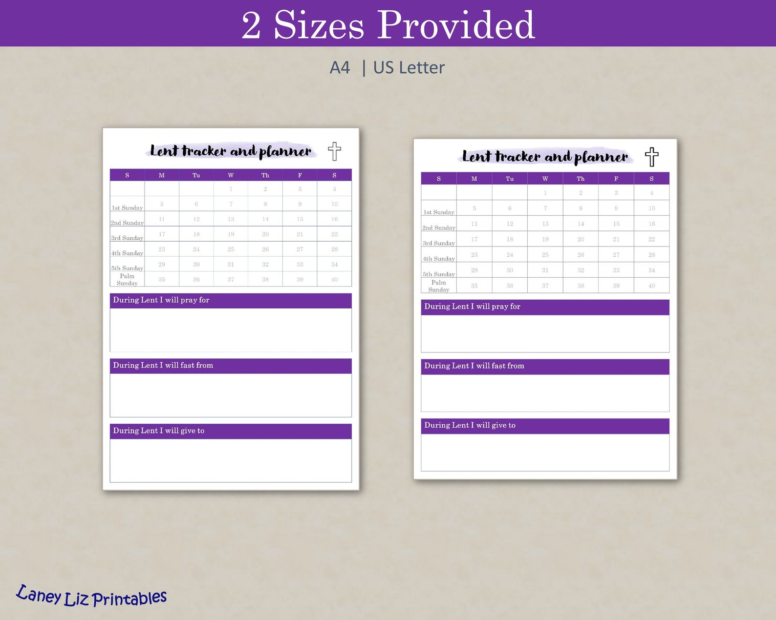 Lent Planner and Tracker Printable| Lenten Worksheet Fillable PDF| 40 ...