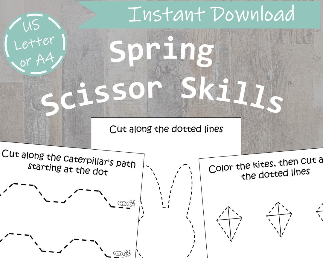 Spring Scissor Skills | Cutting Practice Sheet | Printable Scissor ...