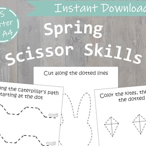 Spring Scissor Skills | Cutting Practice Sheet | Printable Scissor ...