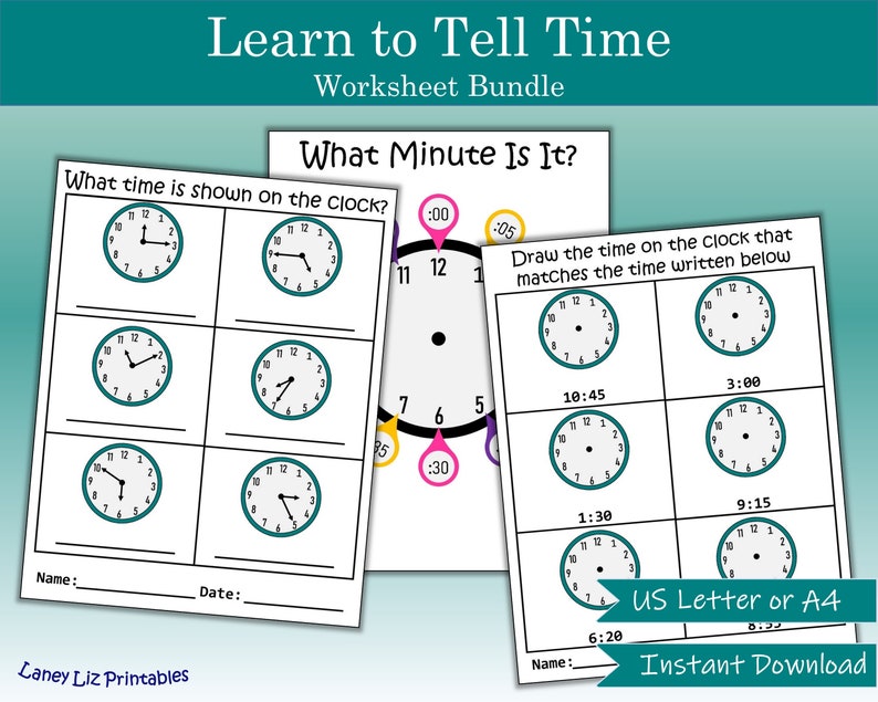 Learn to Tell Time Worksheet | What Time is It |clock Printable ...
