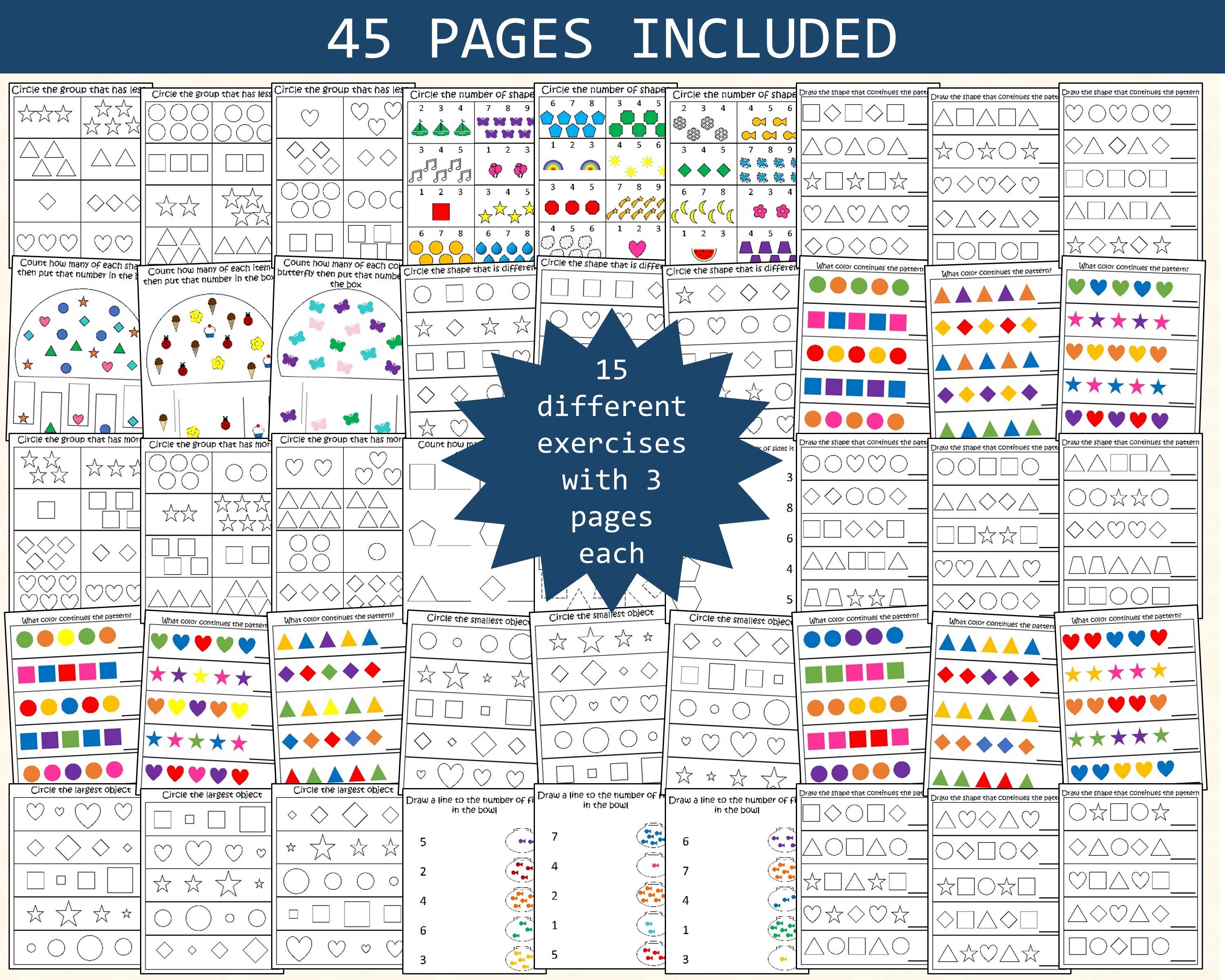 Pre-k Math Bundle | Busy Binder | Preschool Kindergarten | Preschool ...