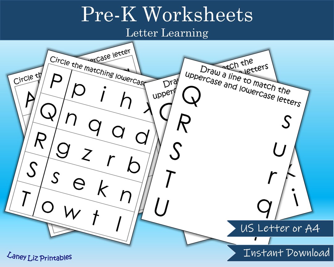 Pre-k Worksheet - Letter Learning | Uppercase Lowercase Letter Matching ...