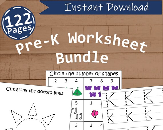 Pre-k Worksheet Bundle Busy Binder Preschool Kindergarten - Etsy
