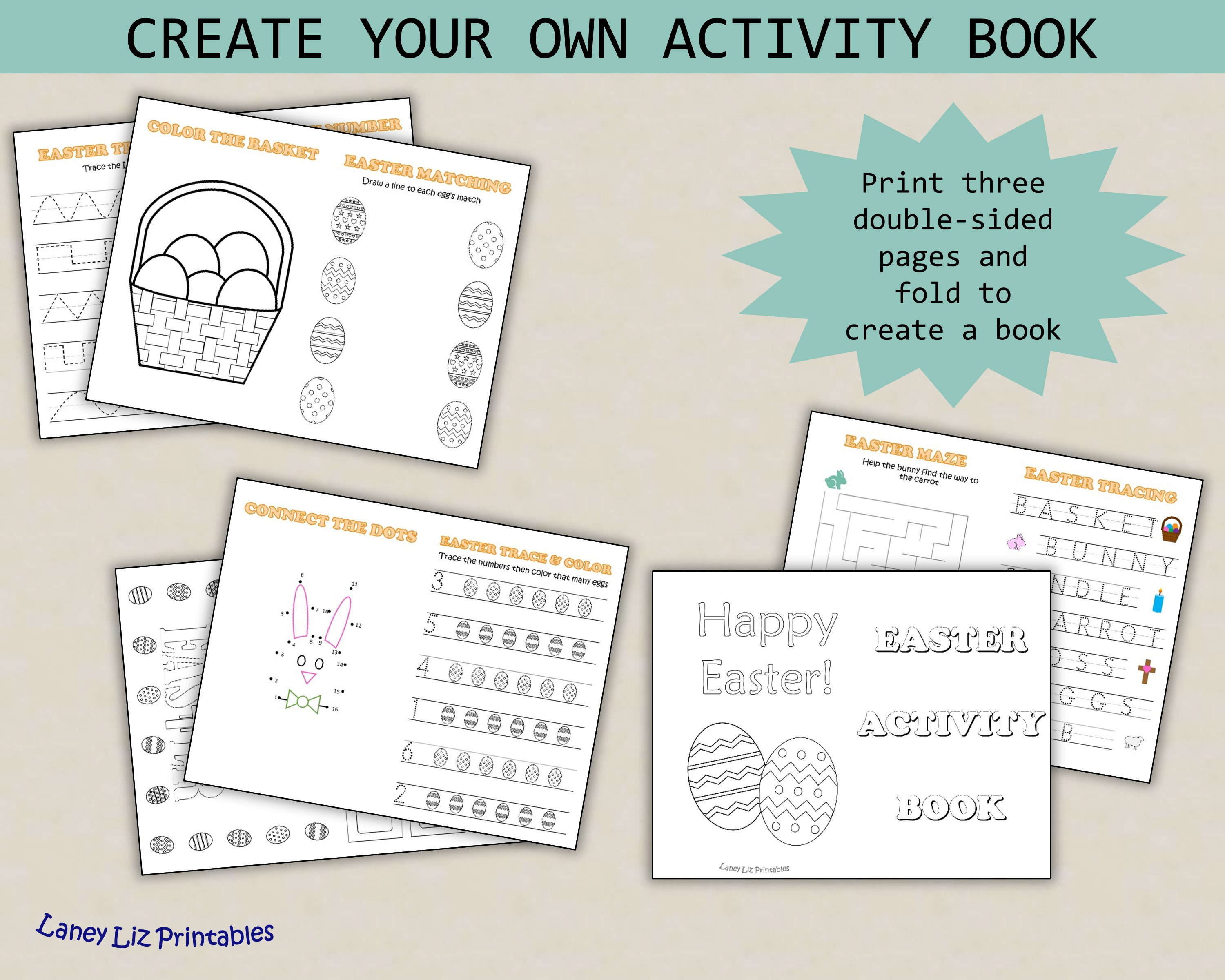 Printable Preschool Easter Activity Pack, Preschool Easter Worksheets ...