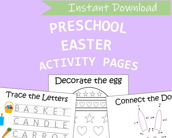 Printable Preschool Easter Activity Pack Preschool Easter | Etsy
