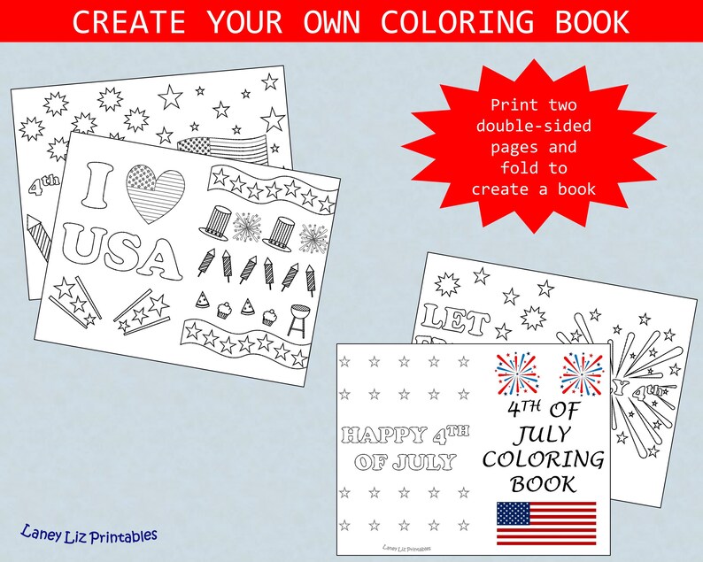 Printable 4th of July Coloring Pages | Patriotic Coloring Sheets - Etsy