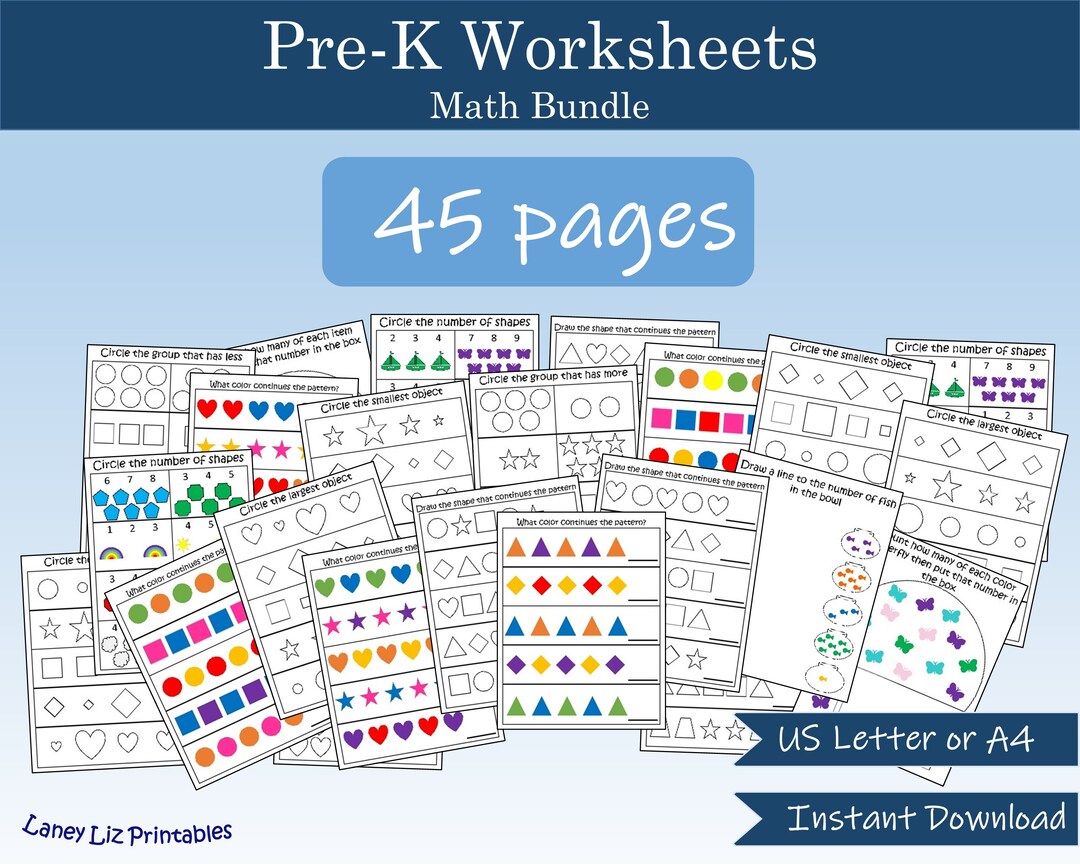 Pre-k Math Bundle | Busy Binder | Preschool Kindergarten | Preschool ...