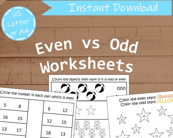 Math Worksheet Odd Vs Even Preschool Kindergarten - Etsy