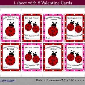 Ladybug Valentine Card Printable, Valentine's Day Cards for Kids ...