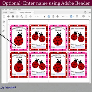 Ladybug Valentine Card Printable, Valentine's Day Cards for Kids ...