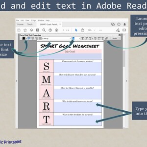 SMART Goal Worksheet Pastel Goal Setting Activity Printable Goal Map ...