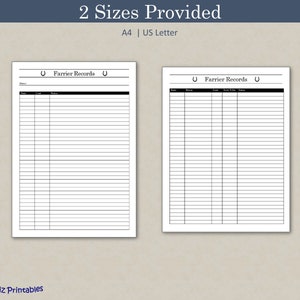 Farrier Visit Printable Tracker, Horse Shoeing Log, Equine PDF ...