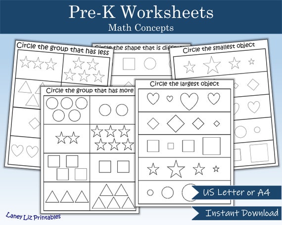 More Less Concept Worksheet