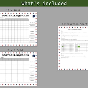 Football Squares Printable Grid, Sports Pool, NFL Grid, Big Game Party ...