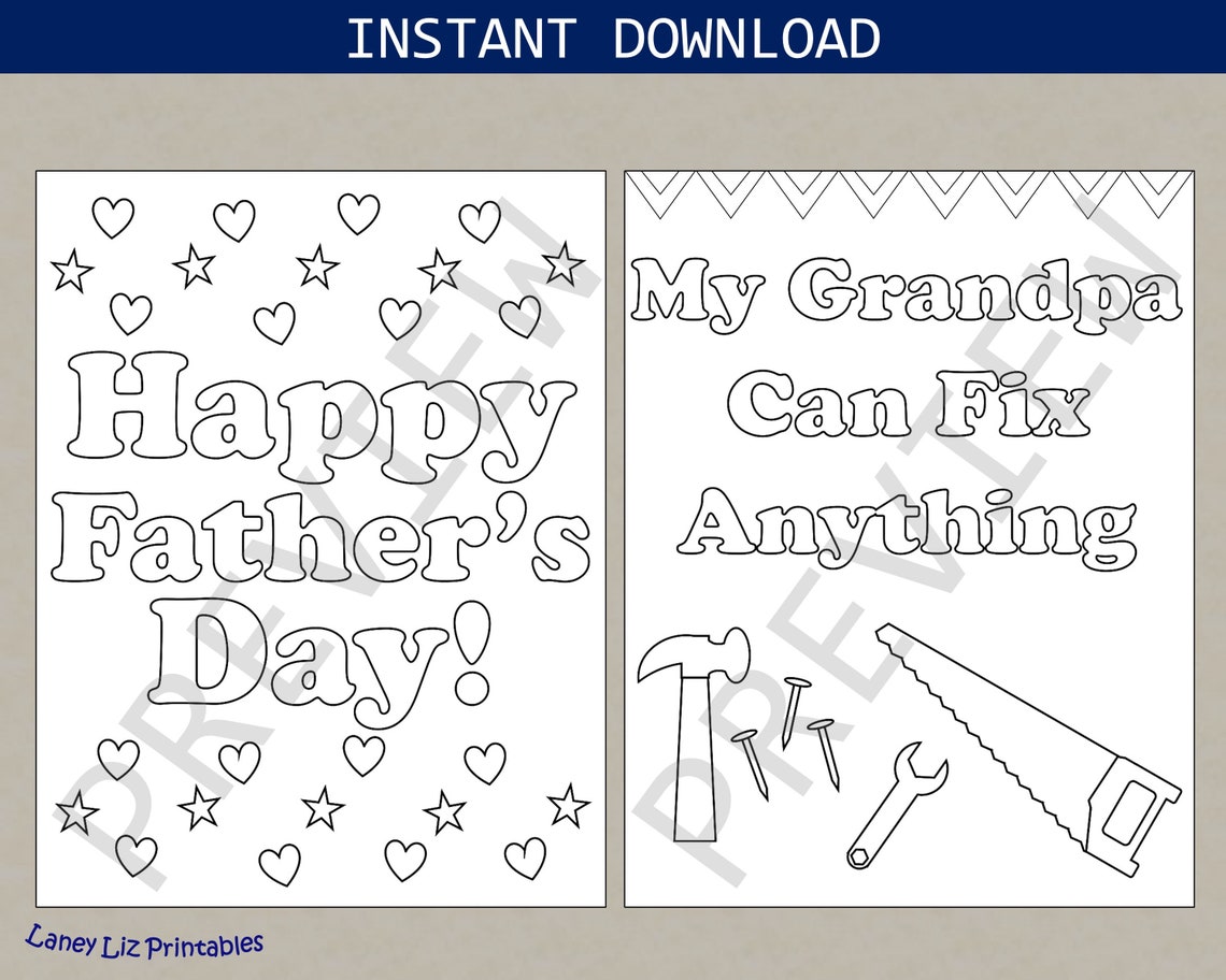 Printable Father's Day Coloring Pages for Grandpa| Father's Day ...
