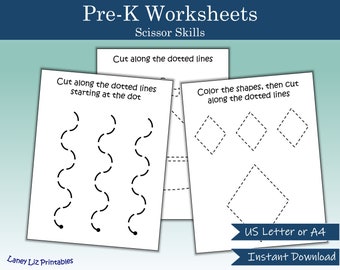 Spring Scissor Skills | Cutting Practice Sheet | Printable Scissor ...