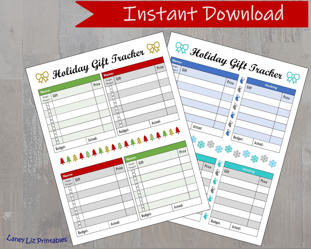 Printable Holiday Gift Tracker | Christmas List | Christmas Gift Log - Etsy