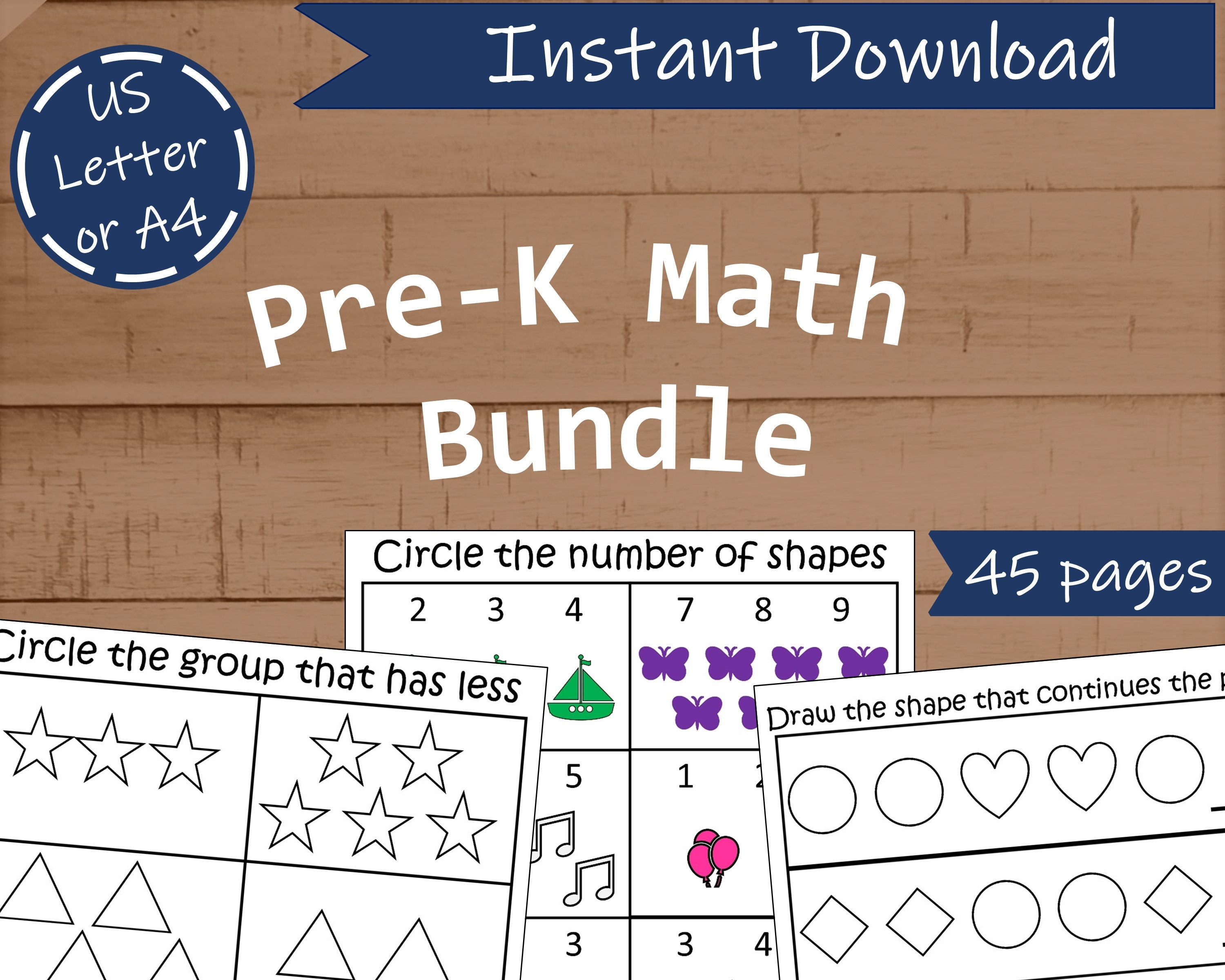 Pre-k Math Bundle Busy Binder Preschool Kindergarten - Etsy
