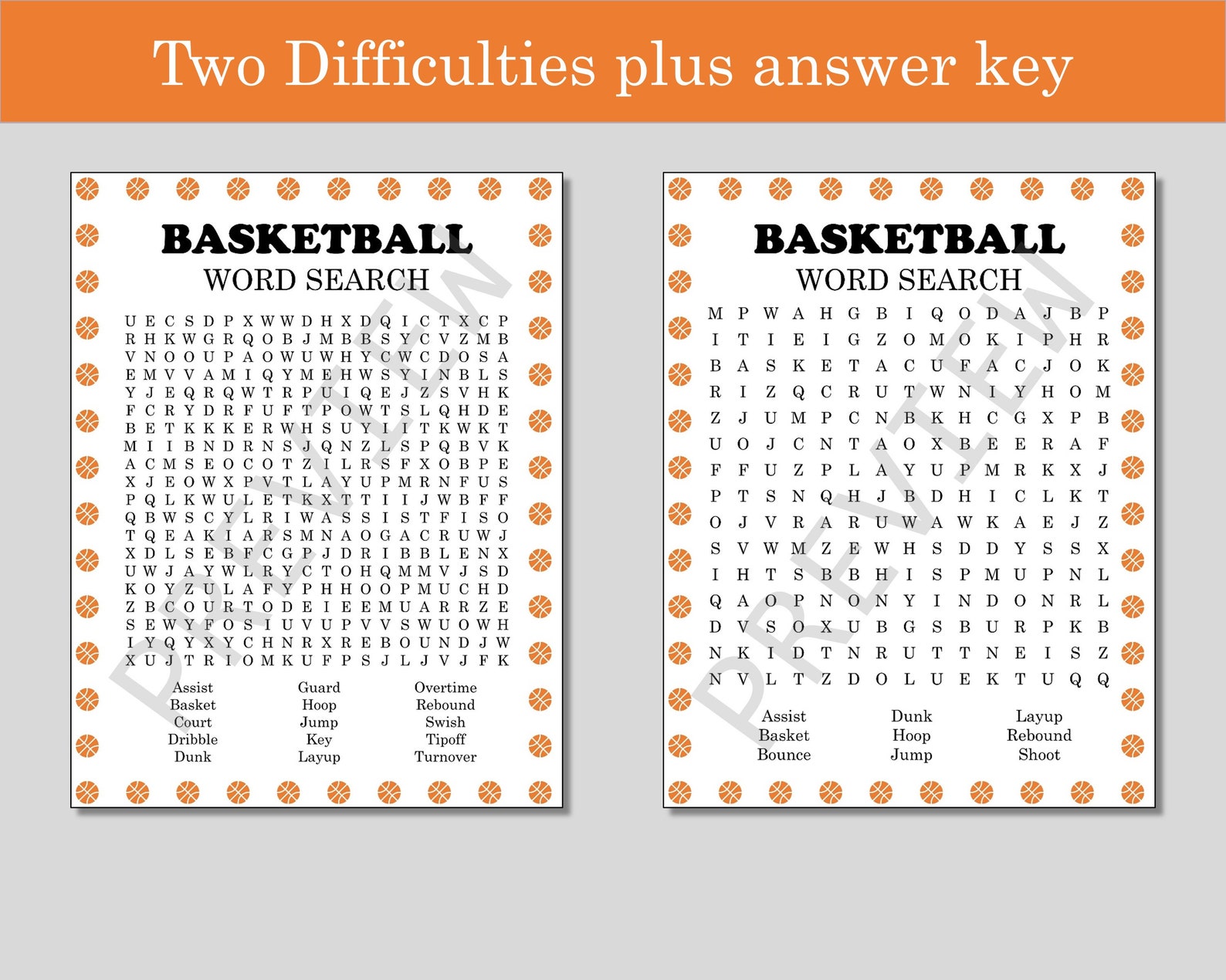 Basketball Word Search Printable, Hoops Word Puzzle - Etsy