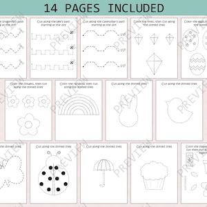 Spring Scissor Skills | Cutting Practice Sheet | Printable Scissor ...