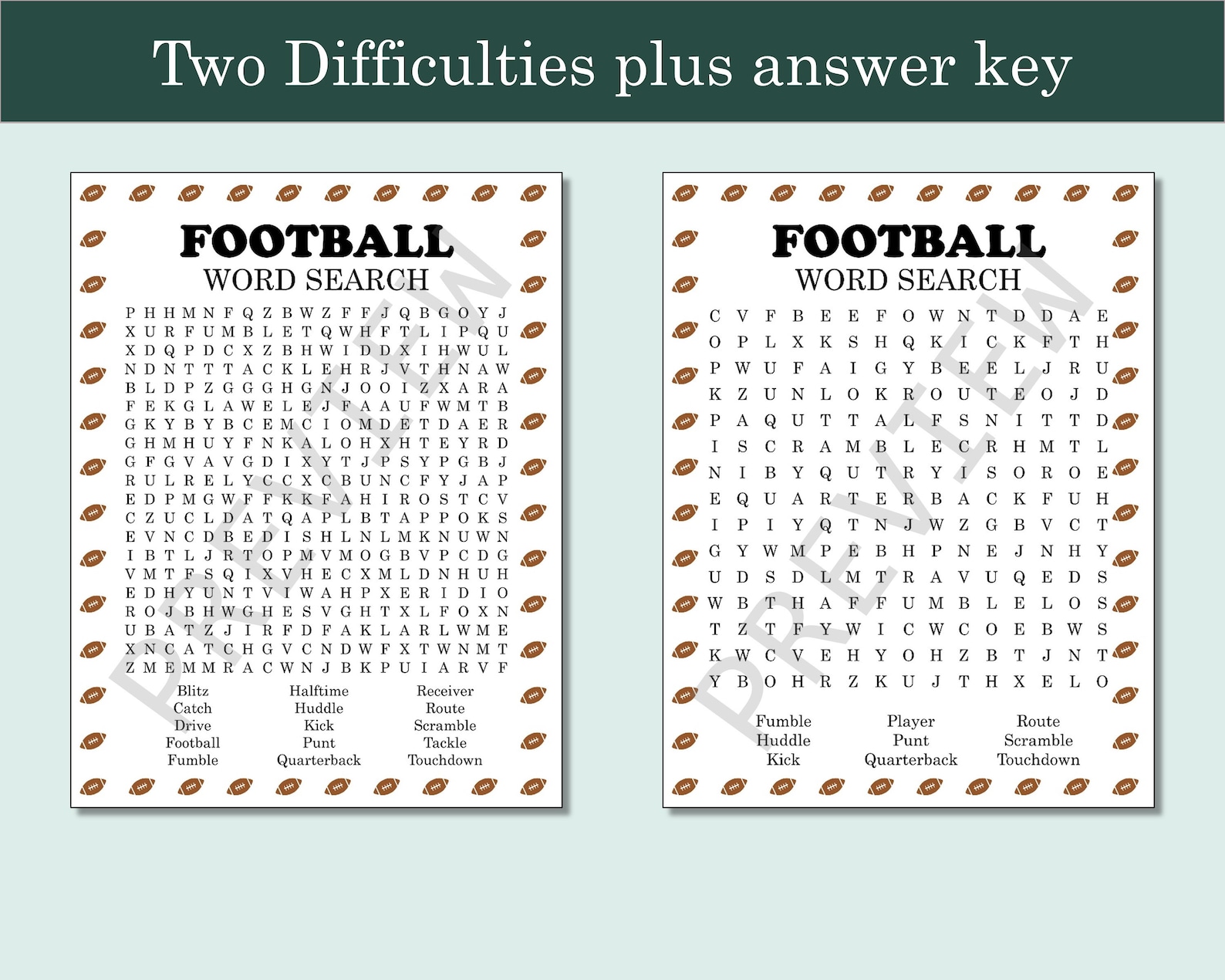 Football Word Search Printable, NFL Word Puzzle, Big Game Party Game - Etsy