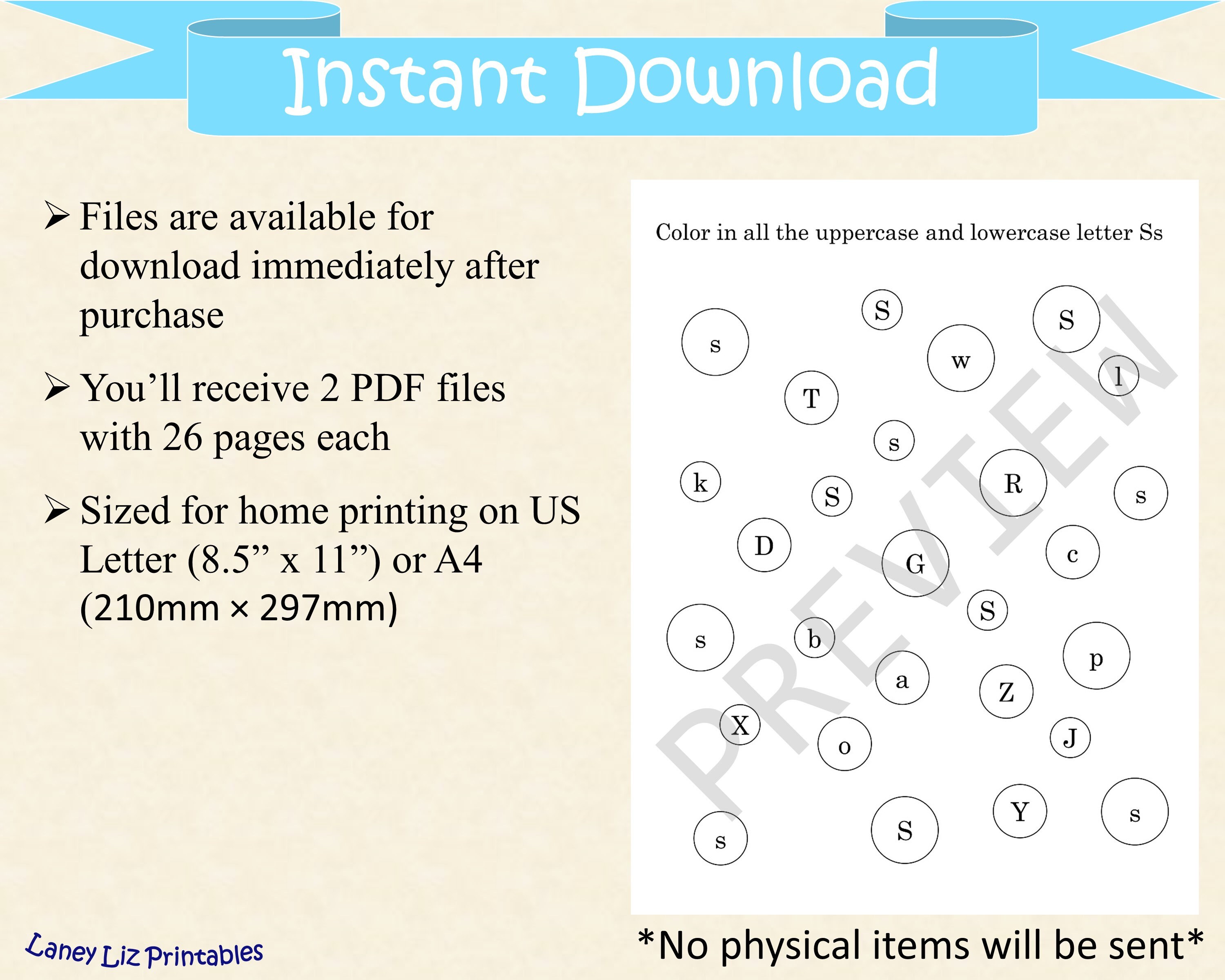 Pre-K Worksheet Letter Search Printable Alphabet Search | Etsy